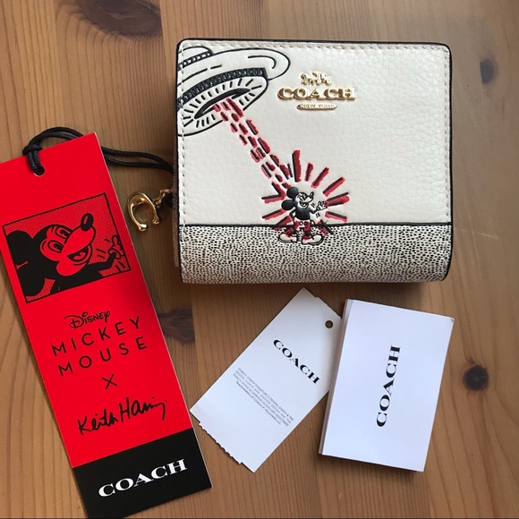 Coach | Bags | Coach Disney Mickey Mouse X Keith Haring Snap Wallet ...